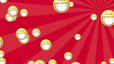 Red Animated Background Smiley Emoticons... | Stock Video | Pond5