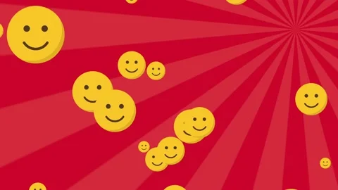 Red Animated Background Smiley Emoticons... | Stock Video | Pond5