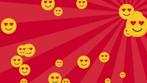 Red Animated Background Smiley Emoticons... | Stock Video | Pond5