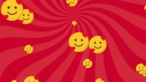 Red Animated Background Smiley Emoticons... | Stock Video | Pond5