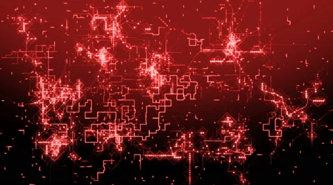 Red Animation of Digital Grid | Stock Video | Pond5
