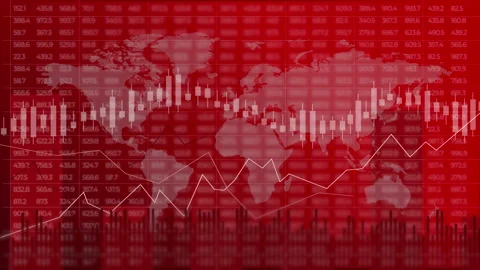 Red animation of graphs and charts with ... | Stock Video | Pond5