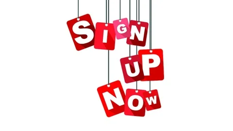 red animation sign up now | Stock Video | Pond5