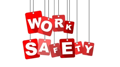 red animation work safety | Stock Video | Pond5