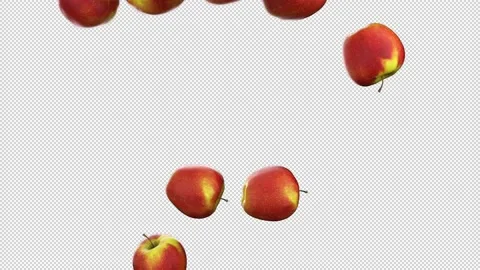 Red Apples Falling Down With Transparent... | Stock Video | Pond5