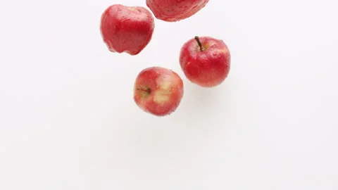 Red apples jump and fall, Natural fruits... | Stock Video | Pond5