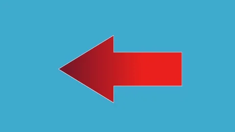 Red Arrow animation sign symbol on blue ... | Stock Video | Pond5
