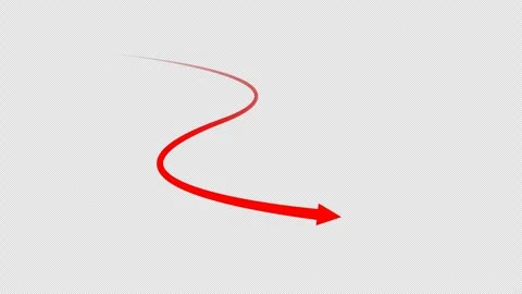 Red arrow arc growth animation, alpha ch... | Stock Video | Pond5