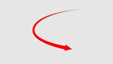 Red arrow curve growth animation, alpha ... | Stock Video | Pond5