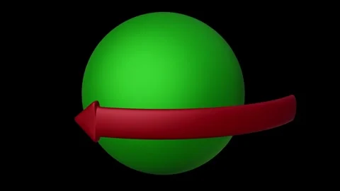 Red arrow rotating around shaded green s... | Stock Video | Pond5