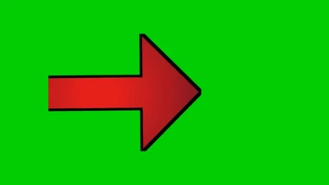 Red Arrow sign symbol animation on green... | Stock Video | Pond5