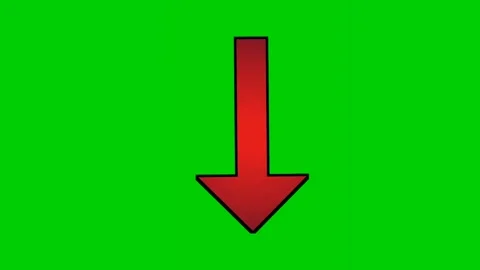 Red Arrow sign symbol animation on green... | Stock Video | Pond5
