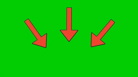 Red Arrow triple animation sign symbol o... | Stock Video | Pond5