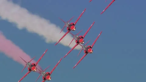 Red Arrows Aerobatic Display Team Format... | Stock Video | Pond5
