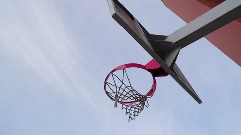 A red basketball ring on the basketball ... | Stock Video | Pond5