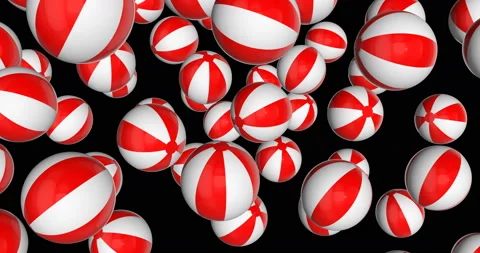 Red Beach Balls falling slow motion anim... | Stock Video | Pond5