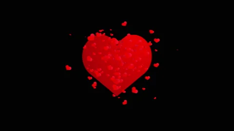 Red beating heart symbol on a black back... | Stock Video | Pond5