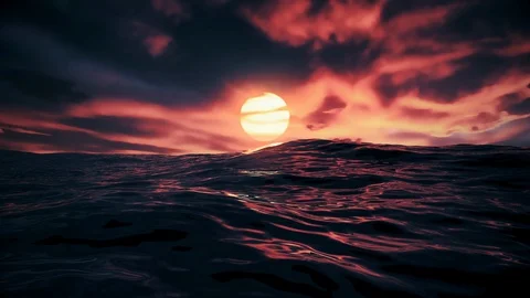 Sunset Waves Red Stock Videos – Royalty-Free HD & 4K Videos | Pond5