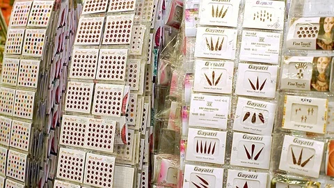 Red Bindi Sticker Traditional and Cultur... | Stock Video | Pond5