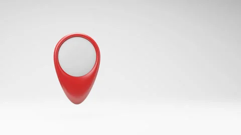 Red Blank Map Marker Spinning on Studio ... | Stock Video | Pond5
