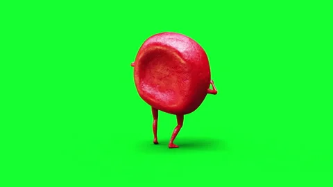red blood cell character. Realistic 4k g... | Stock Video | Pond5