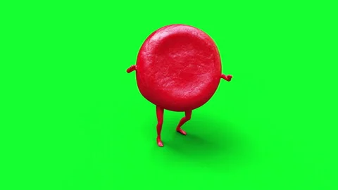 red blood cell character. Realistic 4k g... | Stock Video | Pond5