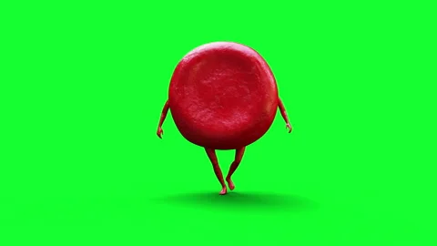 red blood cell character. Realistic 4k g... | Stock Video | Pond5