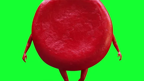 red blood cell character. Realistic 4k g... | Stock Video | Pond5
