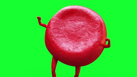 red blood cell character. Realistic 4k g... | Stock Video | Pond5