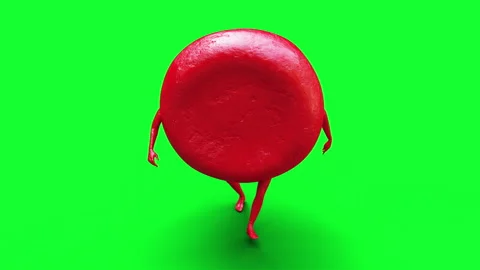 red blood cell character. Realistic 4k g... | Stock Video | Pond5