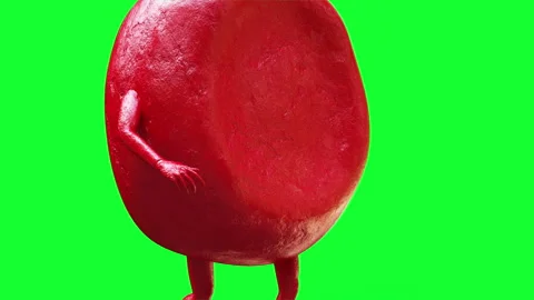 red blood cell character. Realistic 4k g... | Stock Video | Pond5