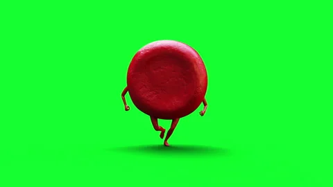 red blood cell character. Realistic 4k g... | Stock Video | Pond5