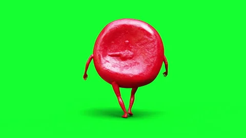 red blood cell character. Realistic 4k g... | Stock Video | Pond5