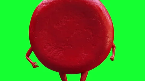 red blood cell character. Realistic 4k g... | Stock Video | Pond5