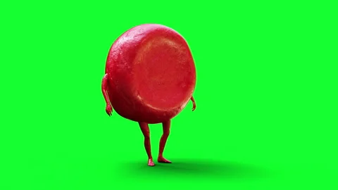 red blood cell character. Realistic 4k g... | Stock Video | Pond5