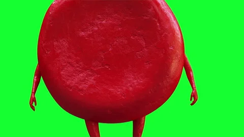 red blood cell character. Realistic 4k g... | Stock Video | Pond5