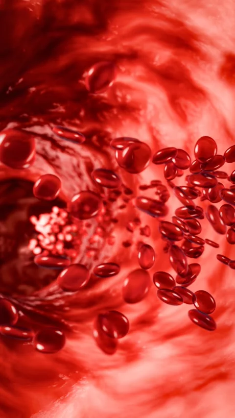 Red Blood In A Flow Inside Body Human Blood Blood Red Blood Stock ...