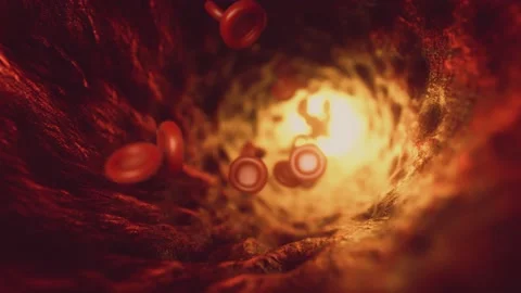 Red blood cells moving in the bloodstrea... | Stock Video | Pond5