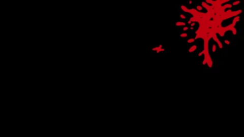 Red blood splash isolated on black backg... | Stock Video | Pond5