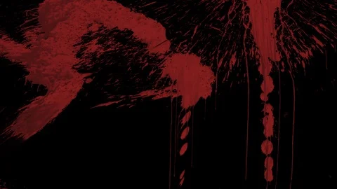 Red blood splattering against black back... | Stock Video | Pond5