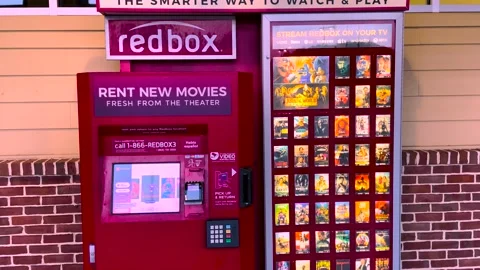 Red Box DVD rental vending machine tilt ... | Stock Video | Pond5