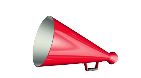 Red bullhorn on white background | Stock Video | Pond5