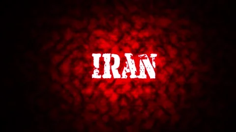 Red burning background with text Iran. I... | Stock Video | Pond5