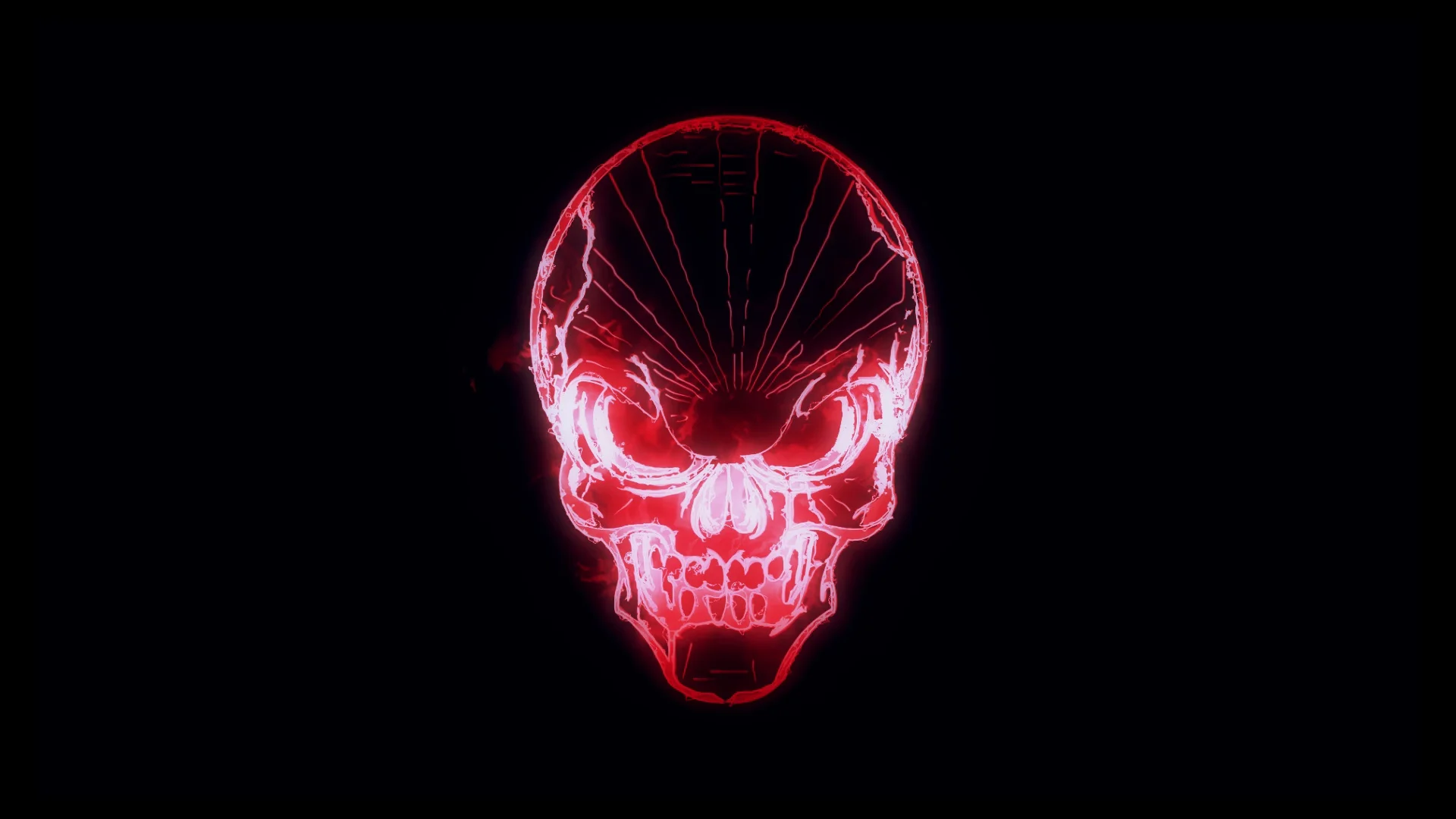 Red Flaming Skull
