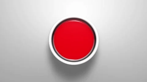 Red button animation push on white backg... | Stock Video | Pond5