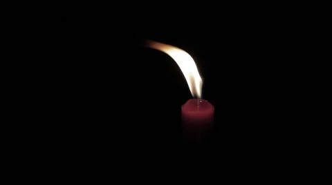 Red Candle at Wind - Flickering & Smokin... | Stock Video | Pond5