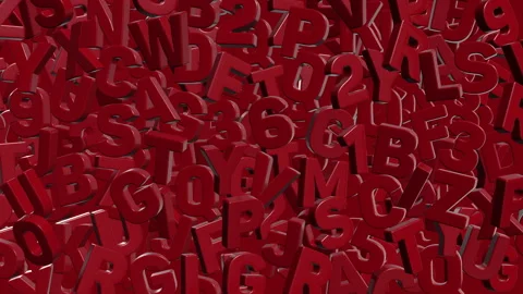 Red capital letters and numbers 3D anima... | Stock Video | Pond5