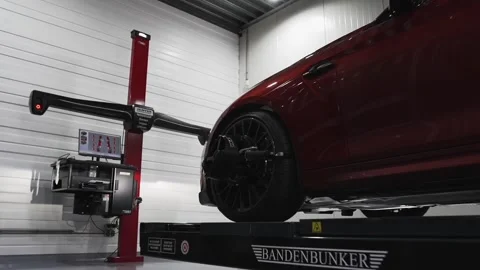 Red car being 3d scanned for inspection ... | Stock Video | Pond5