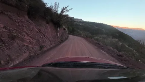 Red car, front view, camera located on t... | Stock Video | Pond5