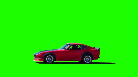 Red car green screen loop. 3d animation | Stock Video | Pond5